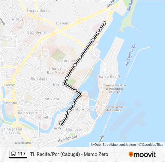 117 Route: Schedules, Stops & Maps - Ti. Recife/Pcr (Cabugá) - Marco ...