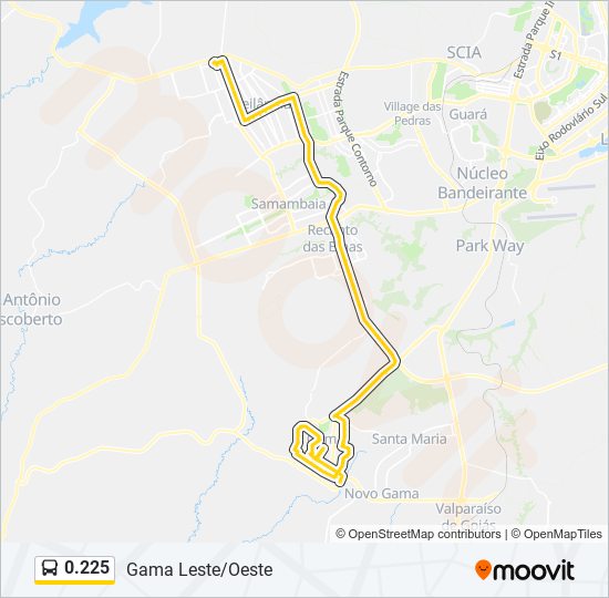 Línea 0225: horarios, paradas y mapas - Gama Leste/Oeste (Actualizado)