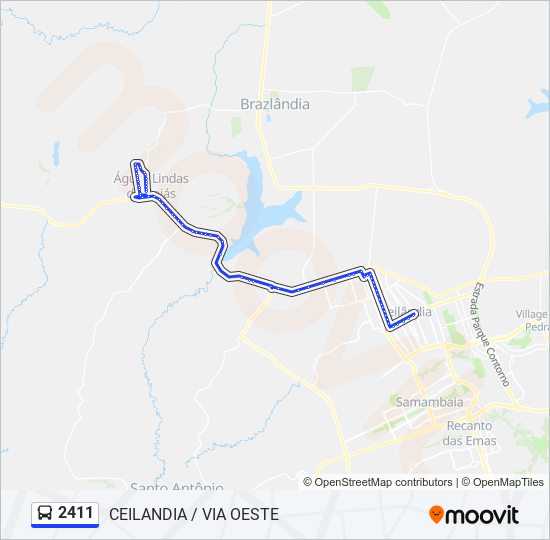 Rota da linha 2411: horários, paradas e mapas - Ceilandia / Via Oeste ...