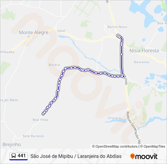 441 Route: Schedules, Stops & Maps - Laranjeira do Abdias São José de ...