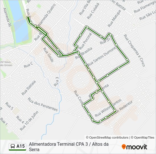Línea A15: horarios, paradas y mapas - Terminal Cpa 3 / Altos Da Serra ...