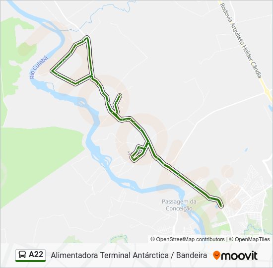a22 Route: Schedules, Stops & Maps - Terminal Antárctica / Bandeira via ...