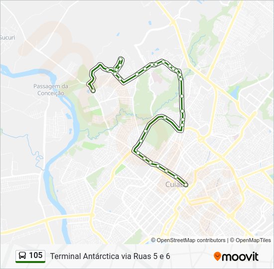 105 Route: Schedules, Stops & Maps - Terminal Antárctica via Ruas 5 e 6 ...