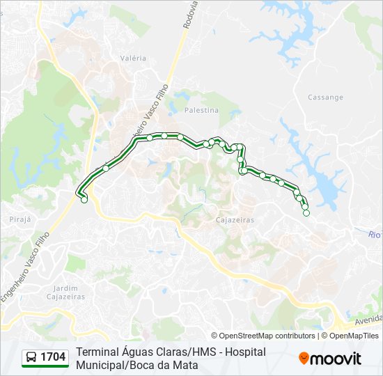 1704 Route: Schedules, Stops & Maps - Term.Águas Claras X Boca Da Mata ...