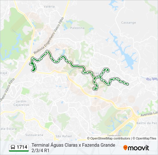 1714 Route: Schedules, Stops & Maps - T. Aguas Claras X Faz. Grande 2/3 ...