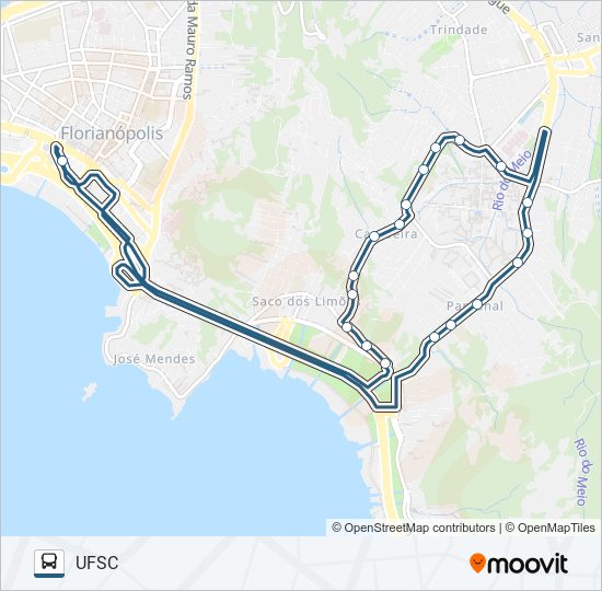 Rota da linha 188 ticen ufsc: horários, paradas e mapas - UFSC (Atualizado)