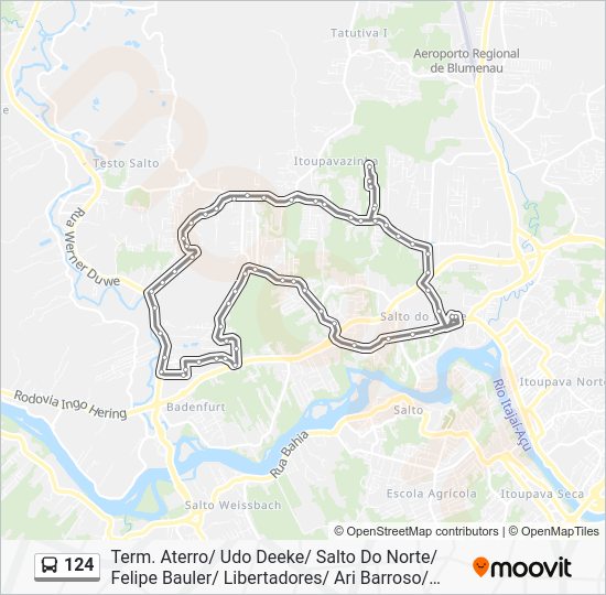 124 Route: Schedules, Stops & Maps - Term. Aterro/ Udo Deeke/ Salto Do ...
