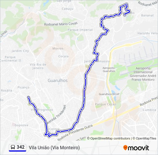 Línea 342: horarios, paradas y mapas - Estrada Conceição do Bananal ...