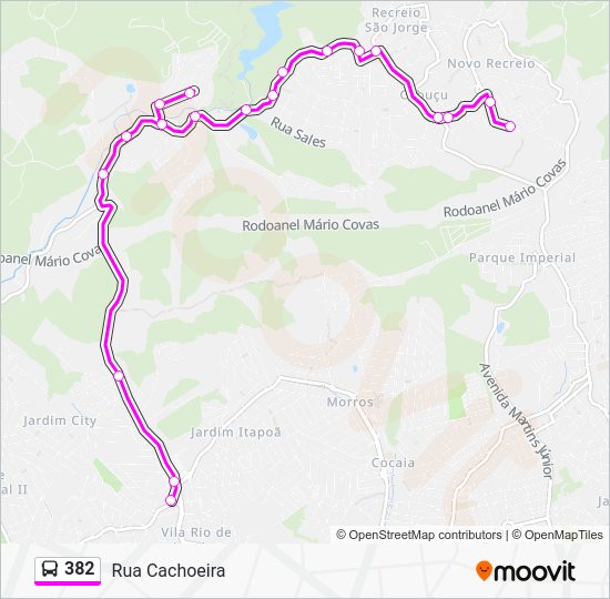 Rota da linha 382: horários, paradas e mapas - Rua Cachoeira (Atualizado)