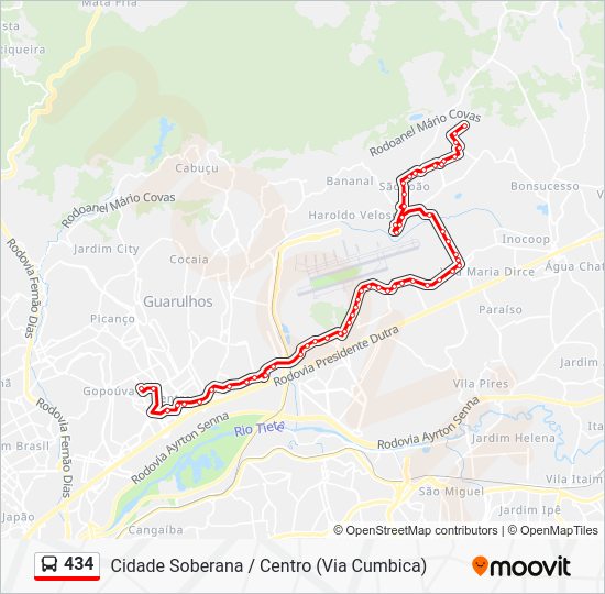 Rota da linha 434: horários, paradas e mapas - Rua Rio Negro Esquina C ...