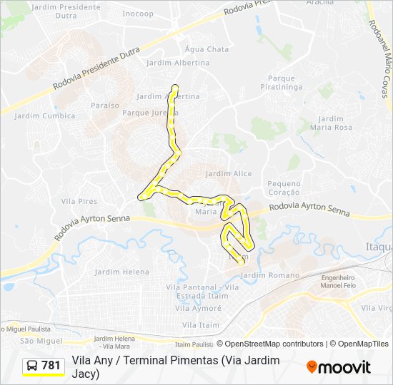 781 Route: Schedules, Stops & Maps - Terminal Pimentas (Updated)
