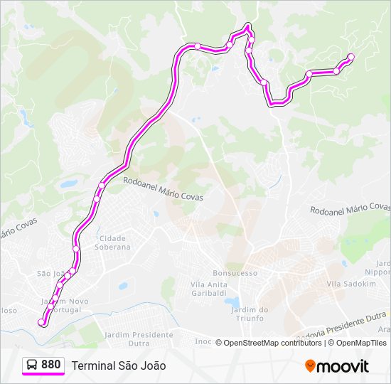 880 Route: Schedules, Stops & Maps - Terminal São João (Updated)
