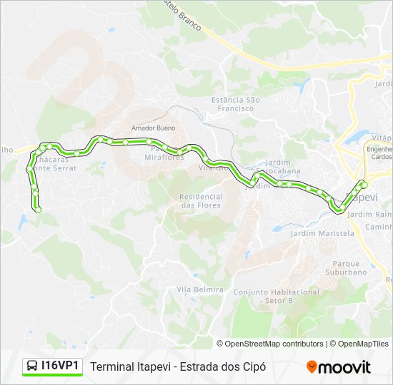 i16vp1 Route: Schedules, Stops & Maps - Terminal Itapevi Estrada dos ...