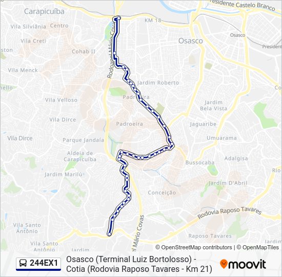 Línea 244EX1: horarios, paradas y mapas - Osasco (Terminal Luiz ...