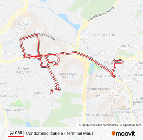 Rota da linha 030: horários, paradas e mapas - Araguaia (Atualizado)