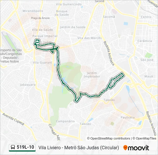 Línea 519L10: horarios, paradas y mapas - Metrô São Judas (Actualizado)