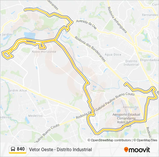 840 Route: Schedules, Stops & Maps - Vetor Oeste (Updated)