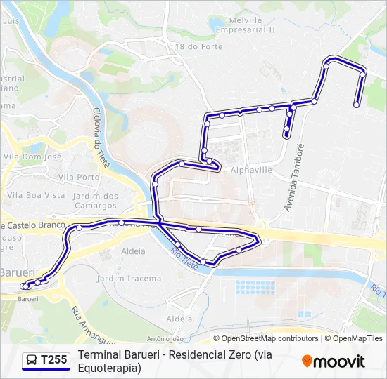 T255 Route: Schedules, Stops & Maps - Terminal Barueri Para O ...