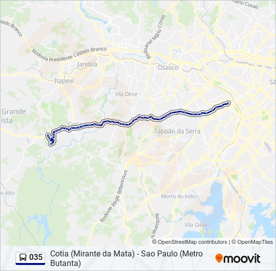 035 Route: Schedules, Stops & Maps - Sao Paulo (Metro Butanta) (Updated)