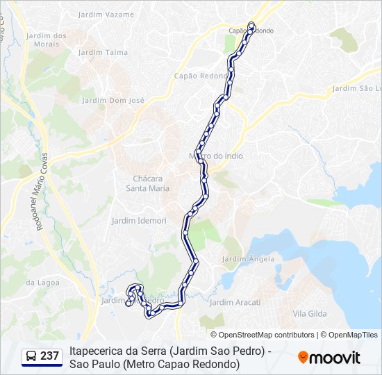 Rota da linha 237: horários, paradas e mapas - Sao Paulo (Metro Capao ...
