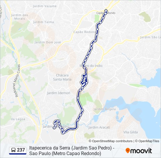 Rota da linha 237: horários, paradas e mapas - Sao Paulo (Metro Capao ...