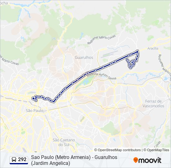 Rota da linha 292: horários, paradas e mapas - Sao Paulo (Metro Armenia ...