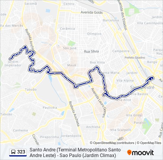 323 Route: Schedules, Stops & Maps - Santo Andre (Terminal ...