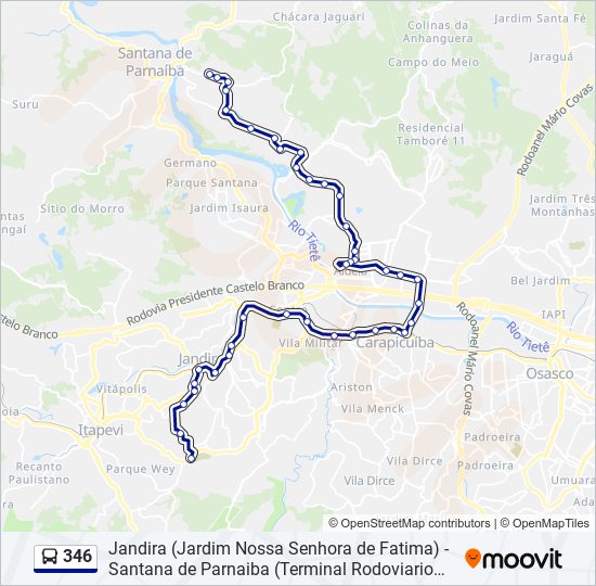 346 Route: Schedules, Stops & Maps - Jandira (Jardim Nossa Senhora de ...