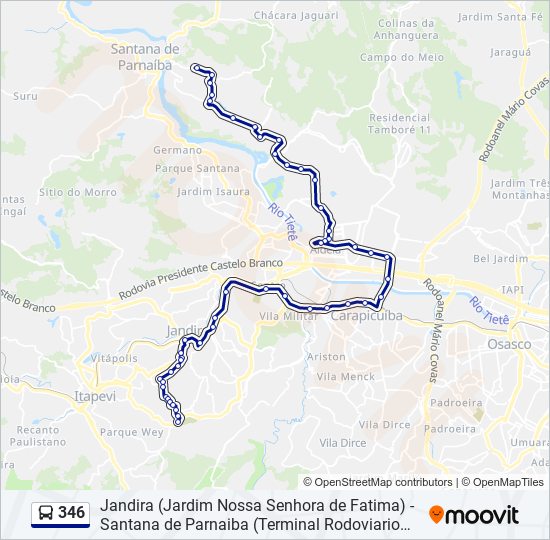 346 Route: Schedules, Stops & Maps - Jandira (Jardim Nossa Senhora de ...