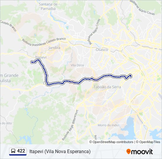 Rota da linha 422: horários, paradas e mapas - Itapevi (Vila Nova ...