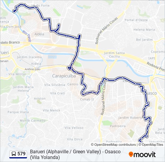 Rota da linha 579: horários, paradas e mapas - Barueri (Alphaville ...