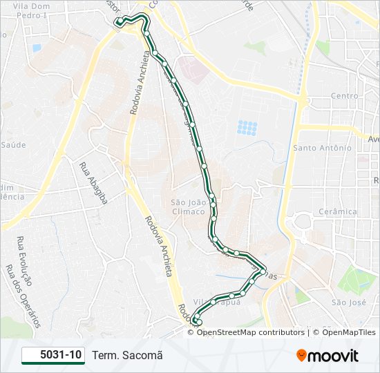 Rota da linha 503110: horários, paradas e mapas - Term. Sacomã (Atualizado)