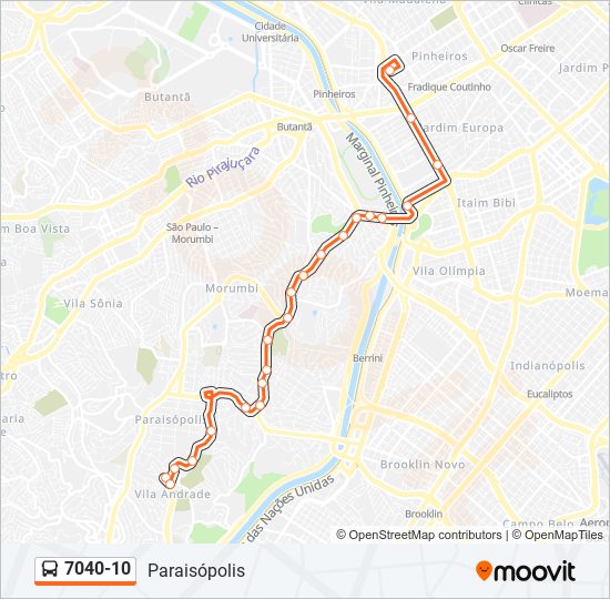 Rota da linha 704010: horários, paradas e mapas - Paraisópolis (Atualizado)