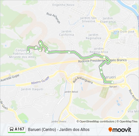 Línea a167: horarios, paradas y mapas - Terminal de Barueri (Actualizado)