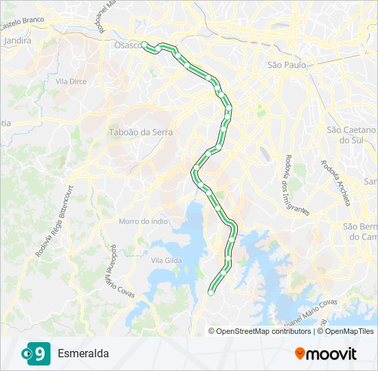 Rota da linha 9: horários, paradas e mapas - Grajaú (Atualizado)