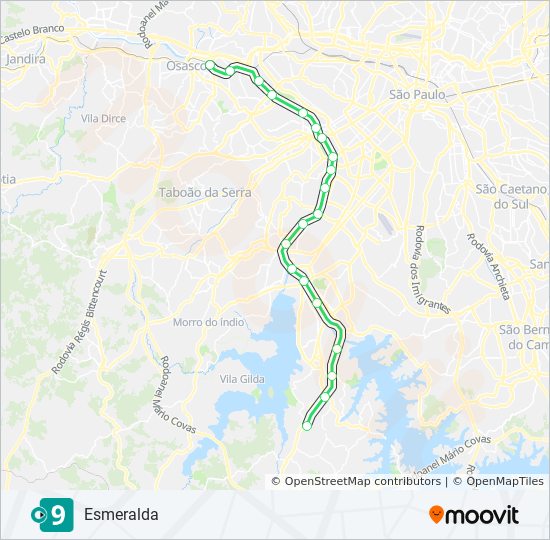 Rota da linha 9: horários, paradas e mapas - Grajaú (Atualizado)
