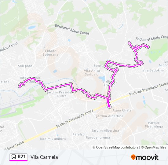 821 Route: Schedules, Stops & Maps - Vila Carmela (Updated)