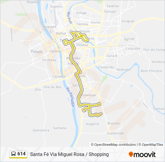 614 Route: Schedules, Stops & Maps - Santa Fé Via Miguel Rosa ...