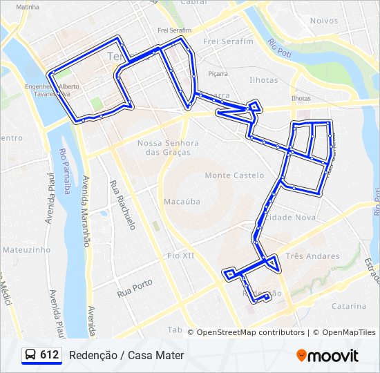 612 Route: Schedules, Stops & Maps - Redenção / Casa Mater (Updated)