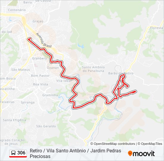 306 Route: Schedules, Stops & Maps - Retiro / Vila Santo Antônio ...