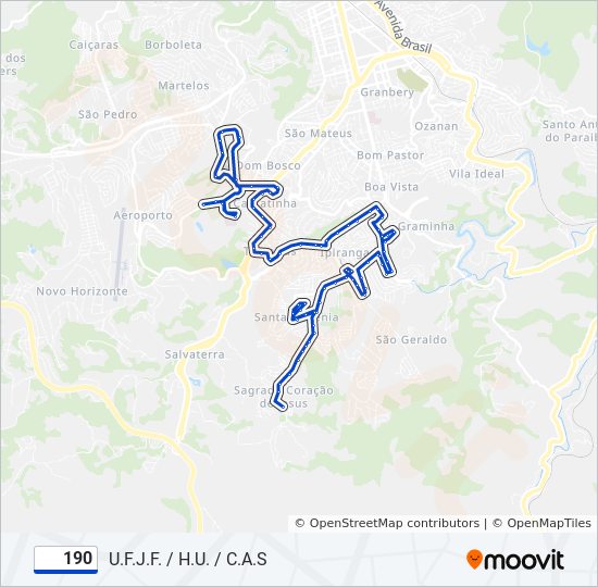190 Route: Schedules, Stops & Maps - U.F.J.F. / H.U. / C.A.S (Updated)