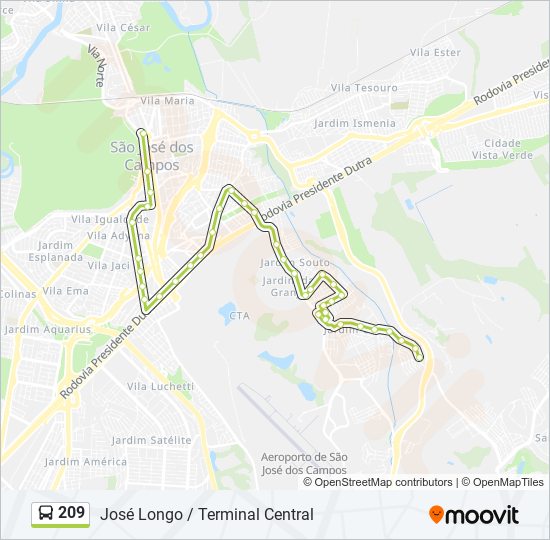 209 Route: Schedules, Stops & Maps - José Longo / Terminal Central ...