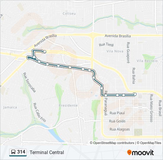314 Route: Schedules, Stops & Maps - Terminal Central (Updated)