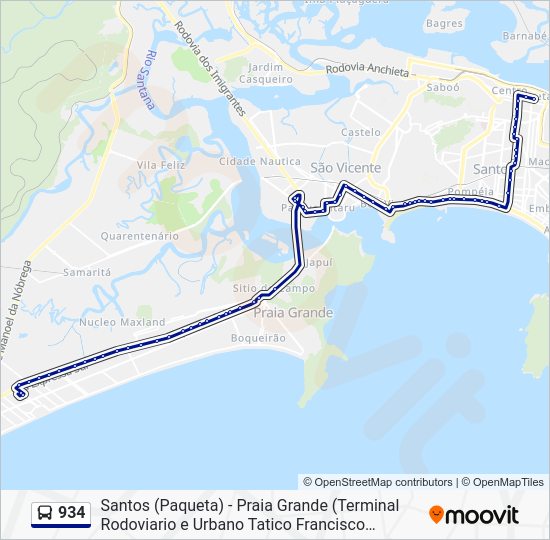 Línea 934: horarios, paradas y mapas - Praia Grande (Terminal ...