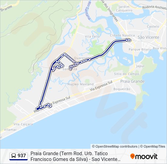 937 Route: Schedules, Stops & Maps - Praia Grande (Term Rod. Urb ...