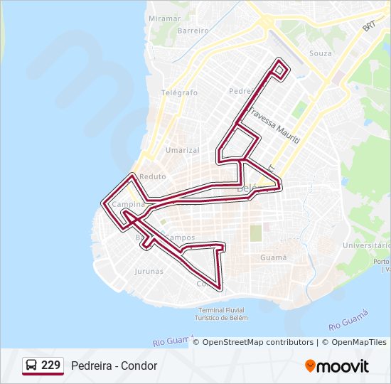 Rota da linha 229: horários, paradas e mapas - Pedreira - Condor ...