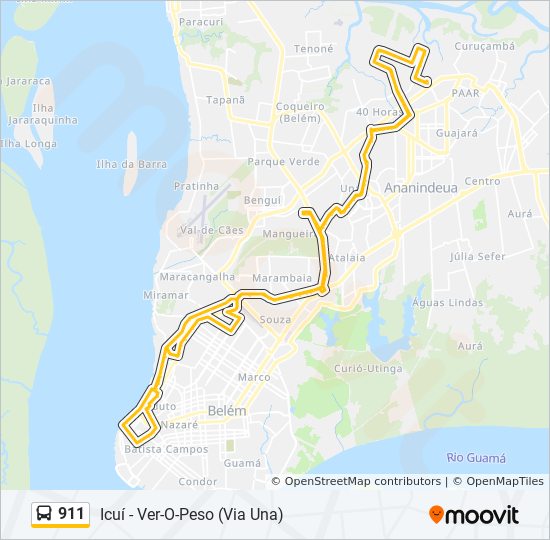 911 Route: Schedules, Stops & Maps - Icuí - Ver-O-Peso (Via Una) (Updated)