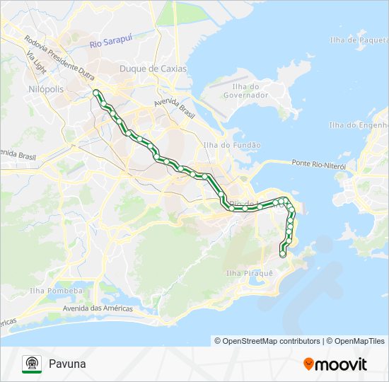 Rota da linha L2: horários, paradas e mapas - Pavuna (Atualizado)