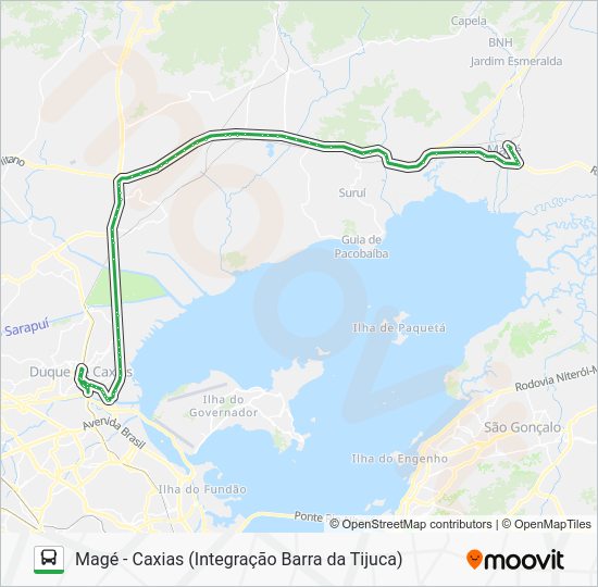 Rota da linha 415M: horários, paradas e mapas - Magé (Atualizado)