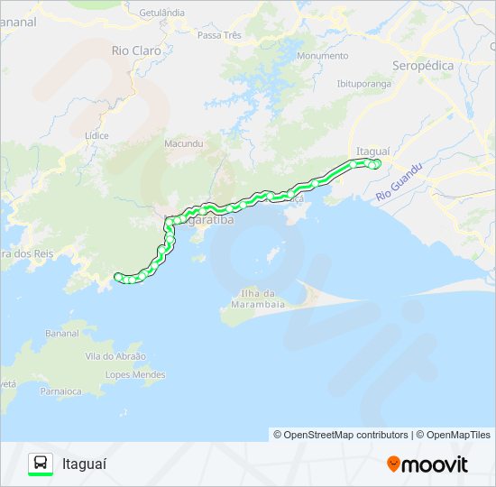 Rota da linha v121: horários, paradas e mapas - Itaguaí (Atualizado)